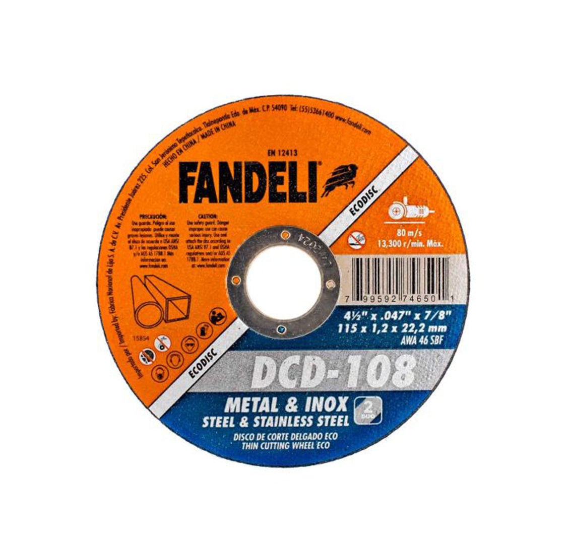 Fandeli Disco de corte 4 1/2" DCD-108 74650 – OASA Norte (OASA Tijuana)